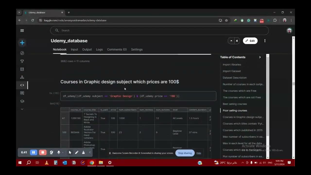 Data Analysis using python Project Udemy Courses Data | مشروع تحليل ...