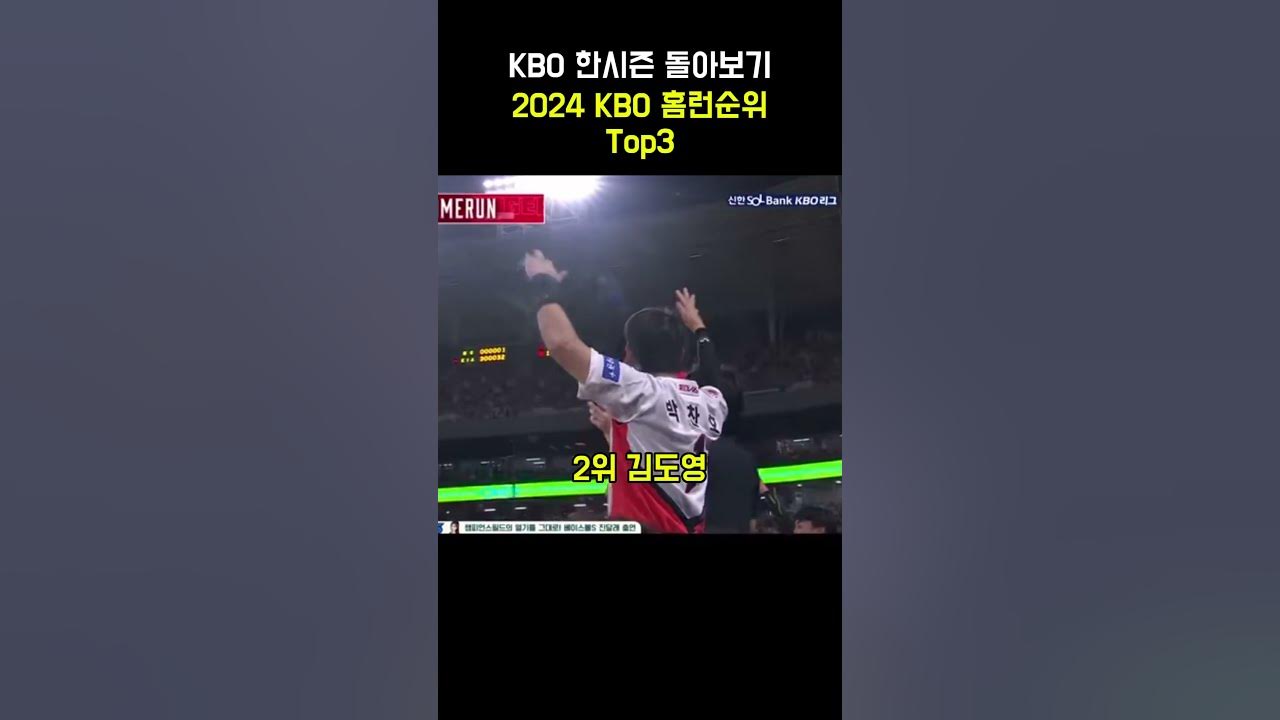 2024 KBO 홈런 순위(Top3) - YouTube