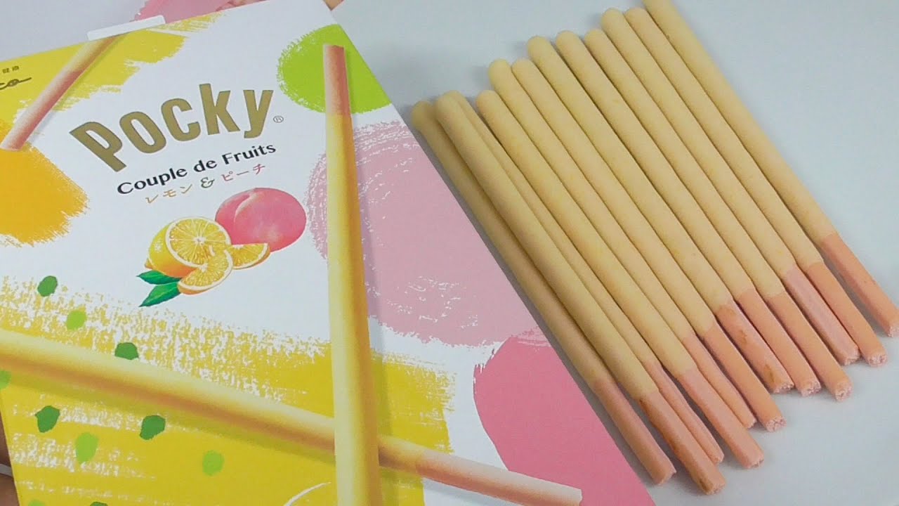 ポッキー レモン＆ピーチ Pocky Couple de Fruits (Lemon & Peach) - YouTube