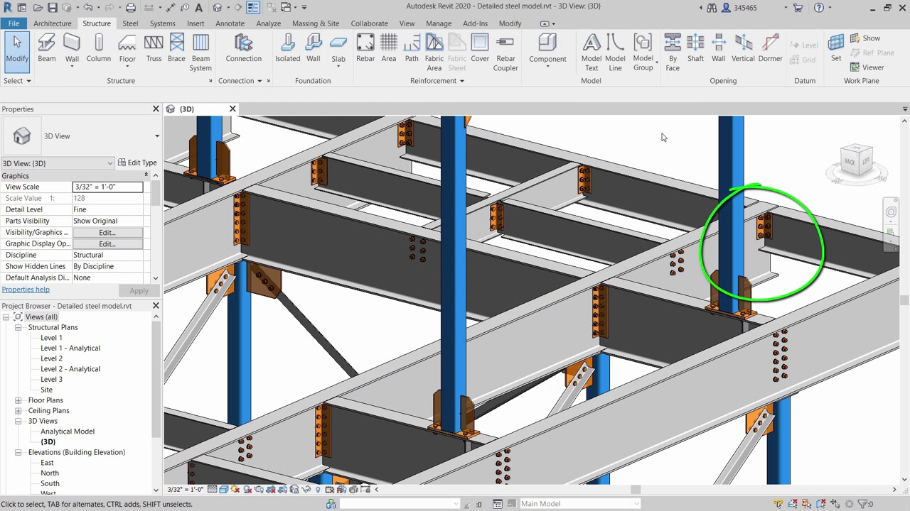 Revit 2020 - Steel connections propagation - YouTube