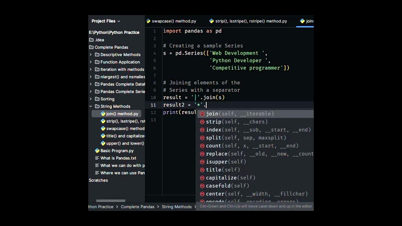 join() method in Pandas | Strings Operations | Python Pandas | CoderAnt2 | #shorts #python - YouTube