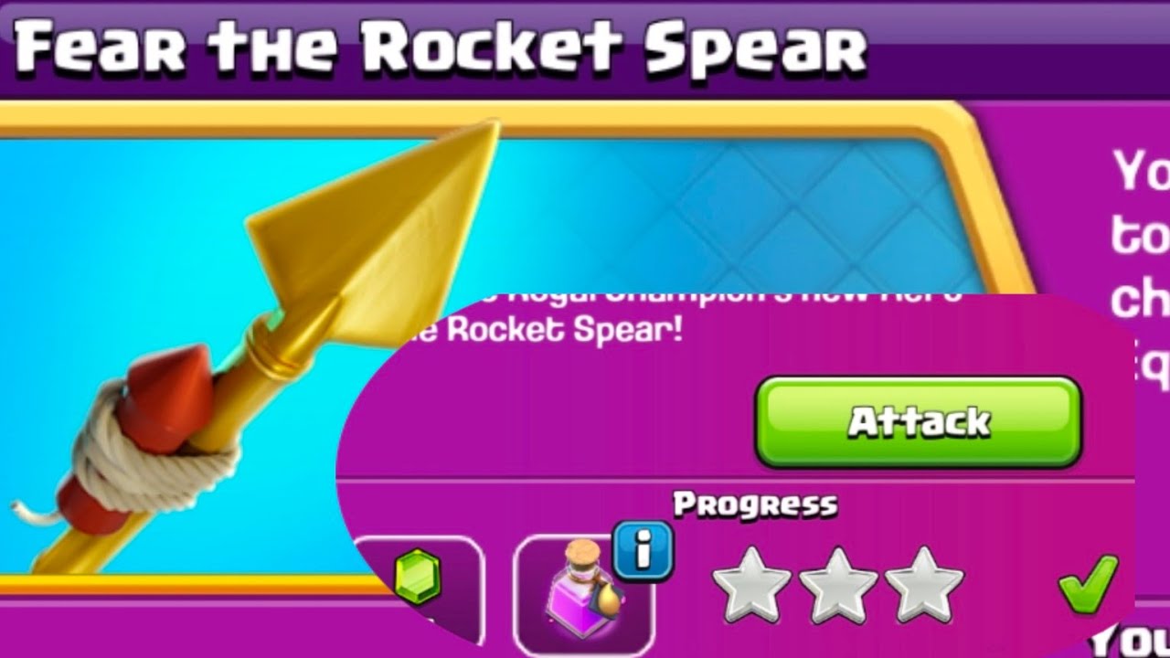Easy 3- star Fear the rocket spear challenge - YouTube
