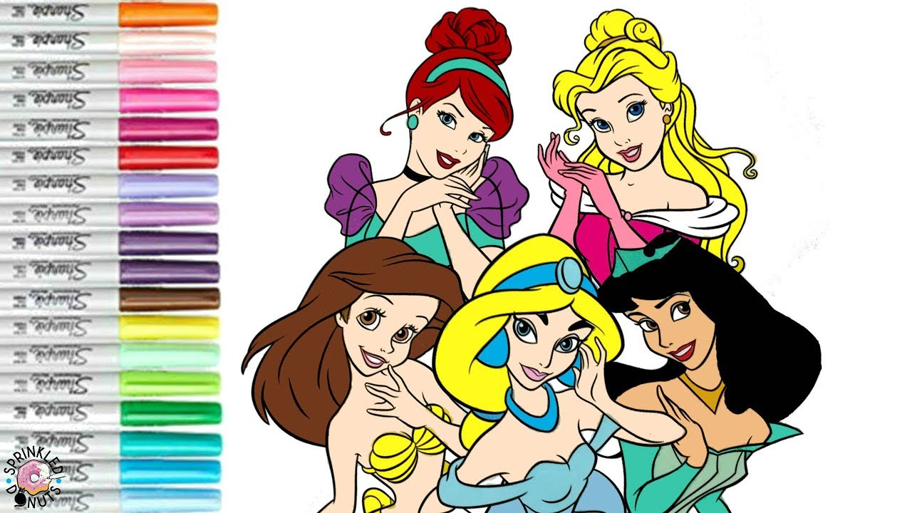 Disney Princess Color Swap Coloring Book Princess Jasmine Aurora Belle