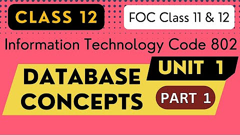 Unit 1 Database Concepts Class 12 Information Technology Code 802 - YouTube