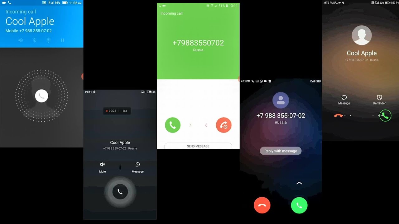 5 Phones Screen Record/ Incoming calls - YouTube