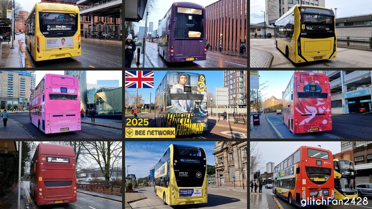 Buses Departing Bus Stops, Greater Manchester 2025 - YouTube