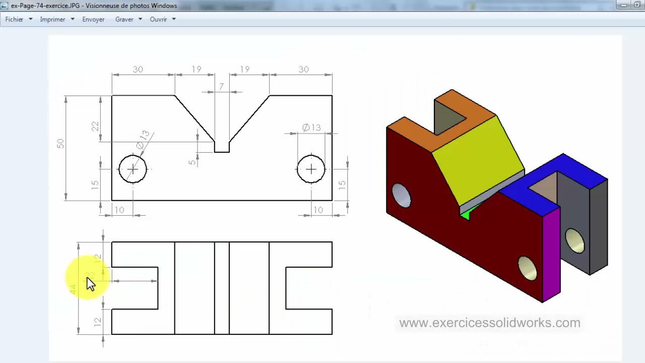 Exercices solidworks page 74 cahier Activité 1ére année (tunis) - YouTube