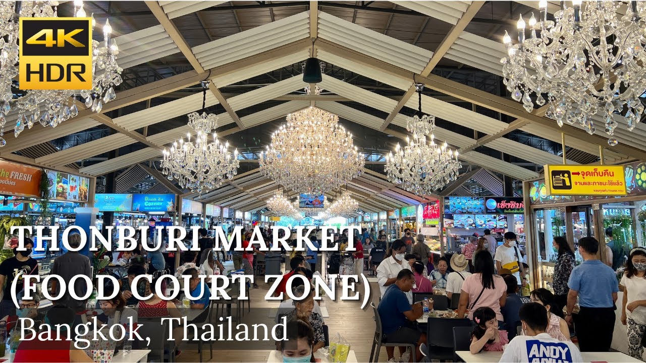 4K HDR| Walking Tour Thonburi Market Place| August 2022 | ตลาดธนบุรี ...