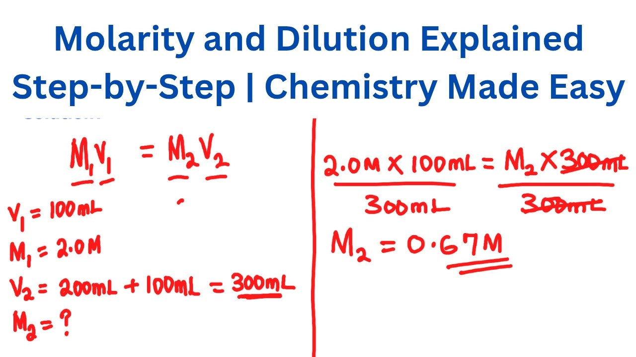 Molarity and Dilution Explained Step-by-Step | Chemistry Made Easy ...