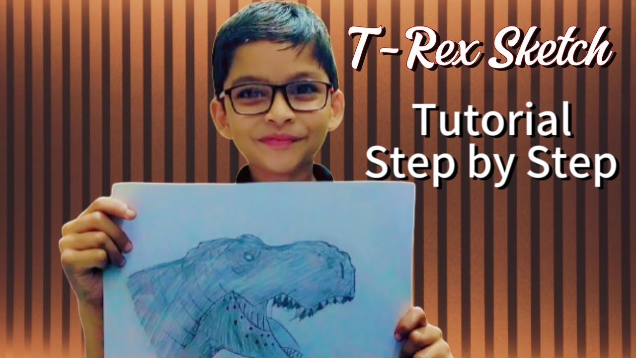 How to draw T-Rex sketch with the help of scale and compass | T-Rex ...
