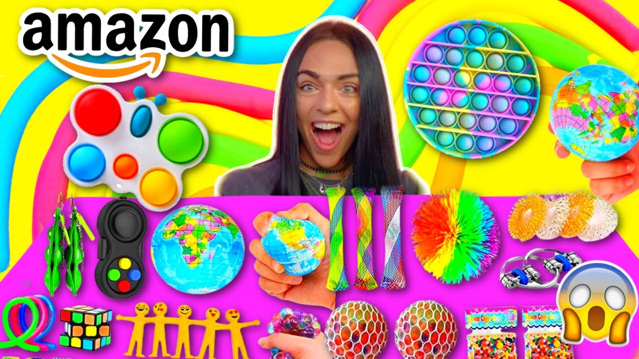 Testing Amazon Fidget Slime Kits! Pop Its, Slime, Stress Balls, Fidget ...