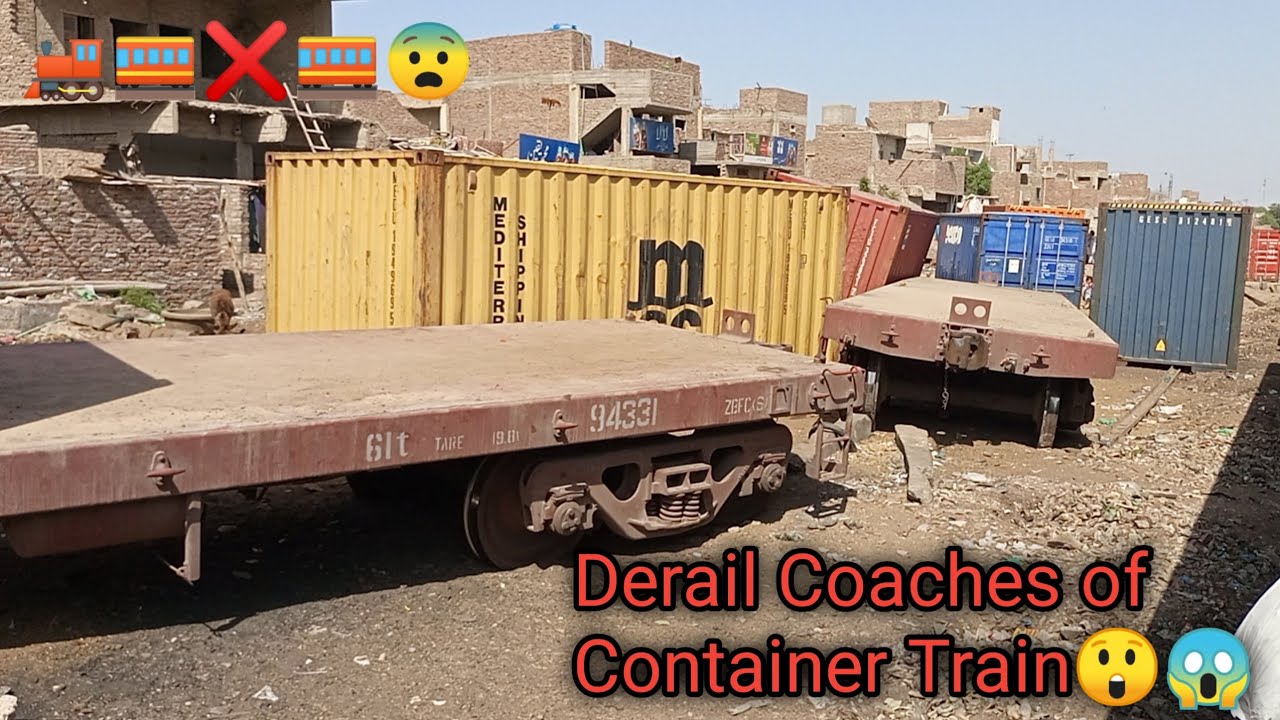 Derail Coaches of Container Train😔🥺#derail #derailment#trainaccident # ...