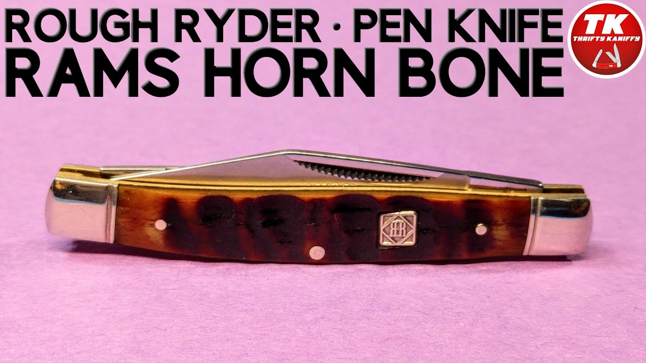 Rough Ryder Rams Horn Bone Pen Knife RR1596 - YouTube