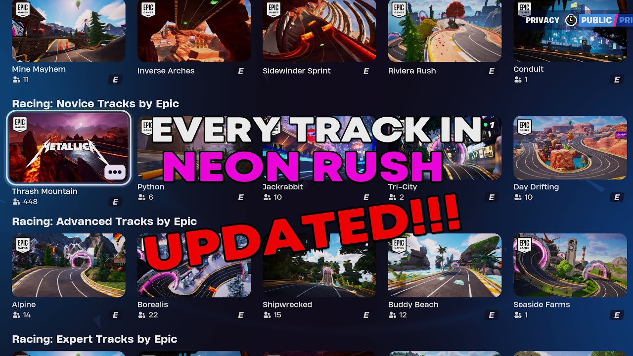 EVERY NEON RUSH ROUTE UPDATED!!!| Breaking Down Every Track In NEON ...