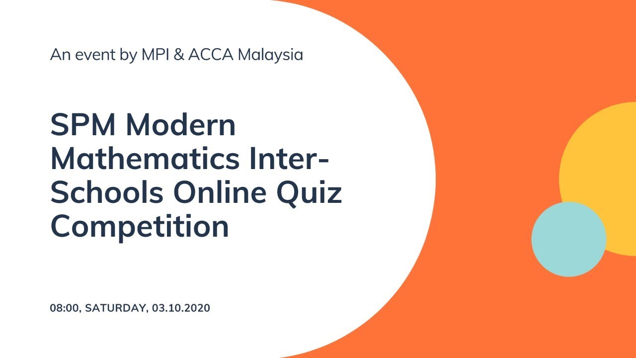 SPM Mathematics Online Quiz Competition - YouTube