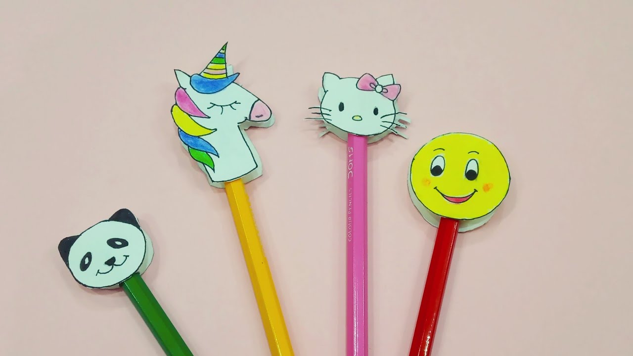 How To Make Pencil Topper | Pen Topper | Cute Pencil Topper | paper ...