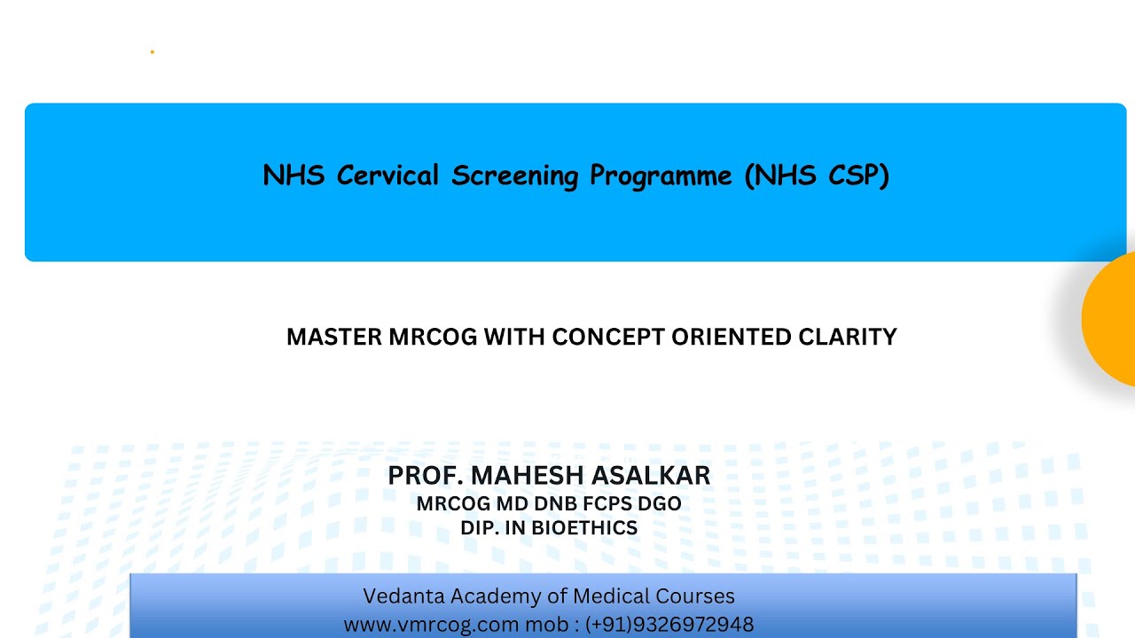 Oncology NHS Cervical Screening Program - MRCOG Part 2 - YouTube