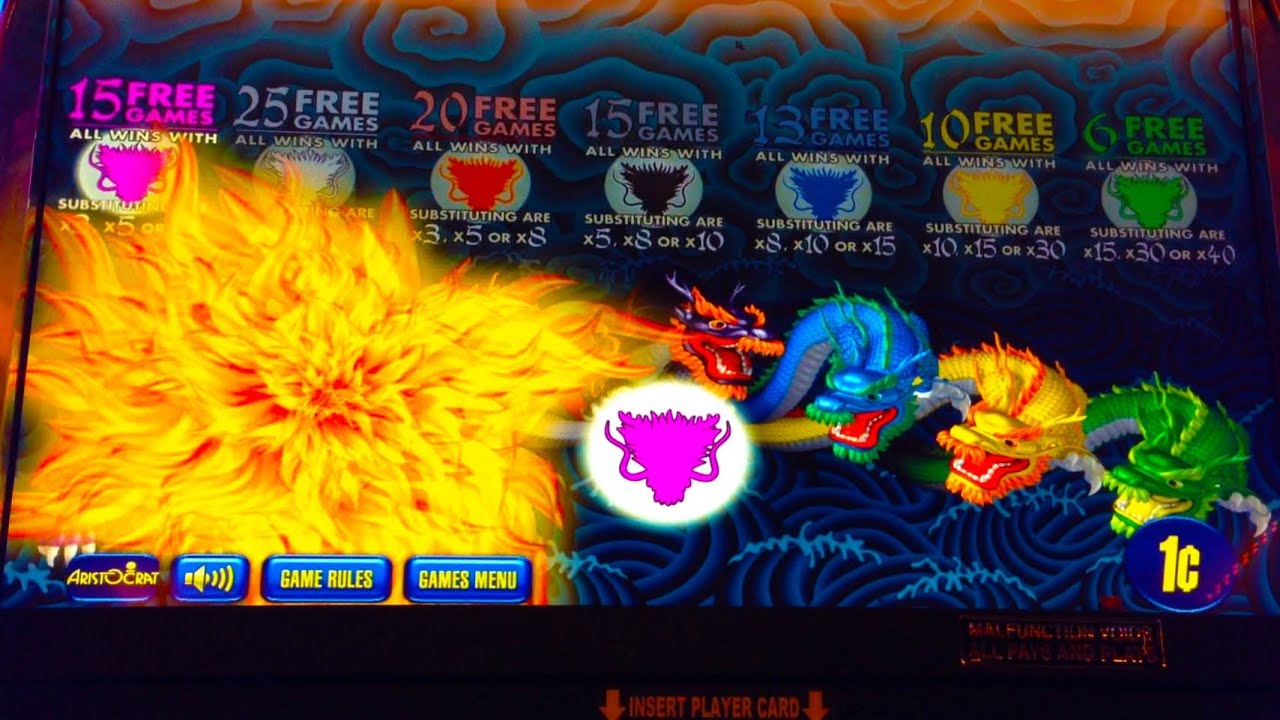 Aristocrat's 5 Dragons slot machine - another try at Mystery Choice ...