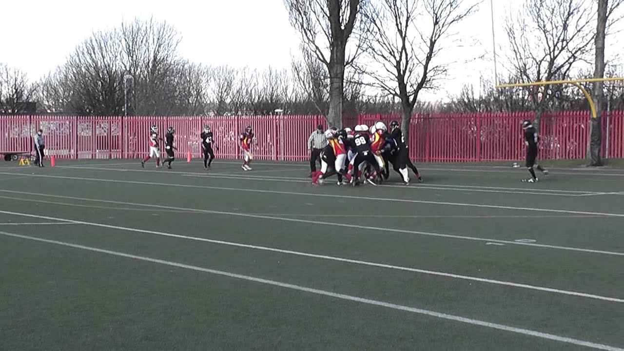 Goal Line Stop - Northumbria Mustangs v Teesside Cougars - YouTube