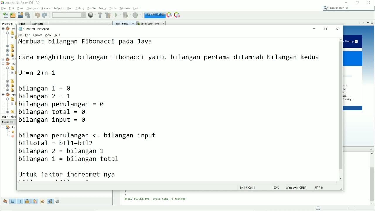 Membuat bilangan Fibonacci pada Java menggunakan Looping-While - YouTube
