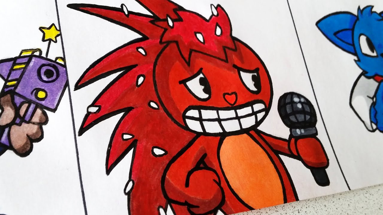 Draw Flaky Friday Night Funkin Falling Flakes Mod - YouTube