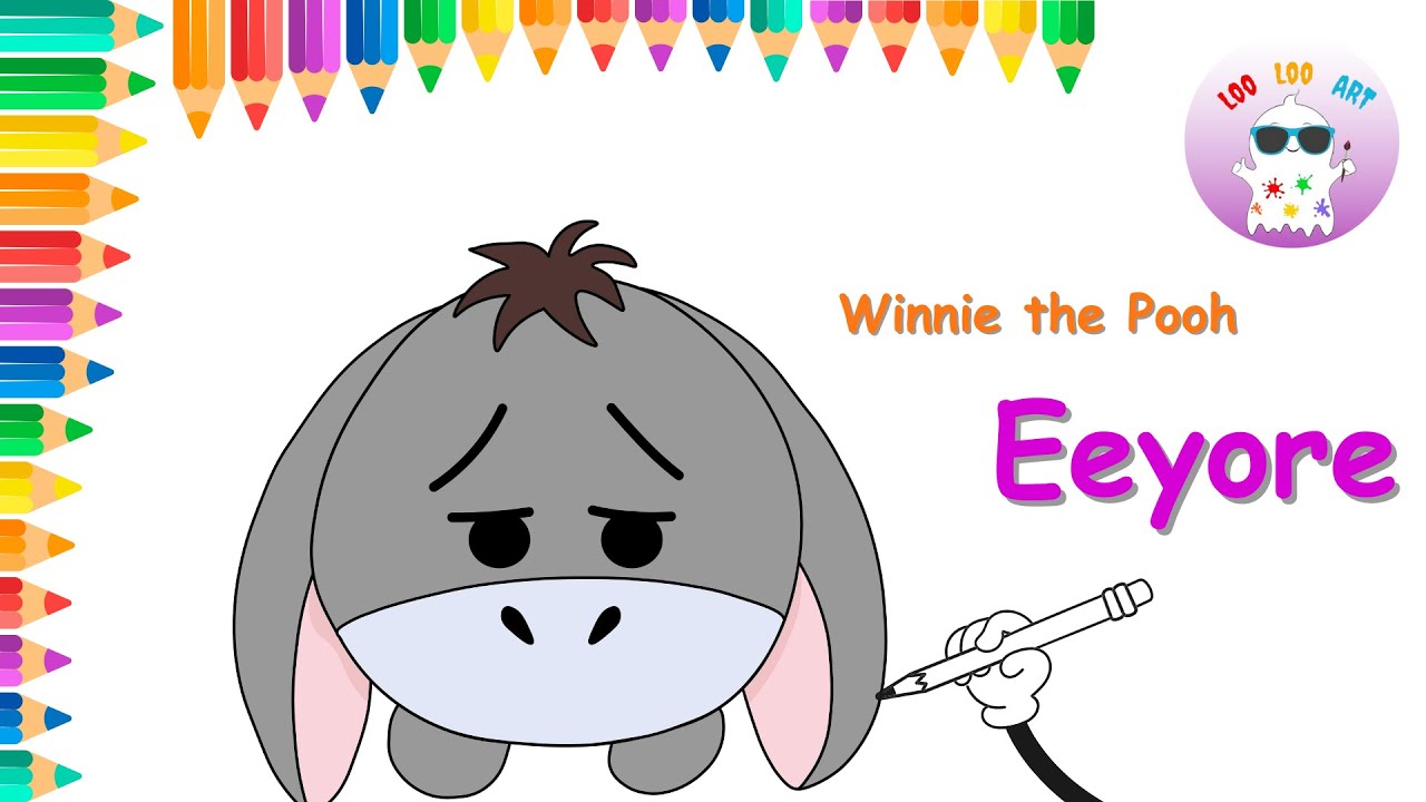 How To Draw Eeyore | Draw Eeyore From Winnie The Pooh - YouTube