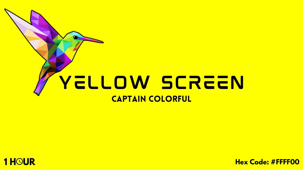 Yellow Screen! 1 Hour - Hex Code: #FFFF00 (HD) - YouTube