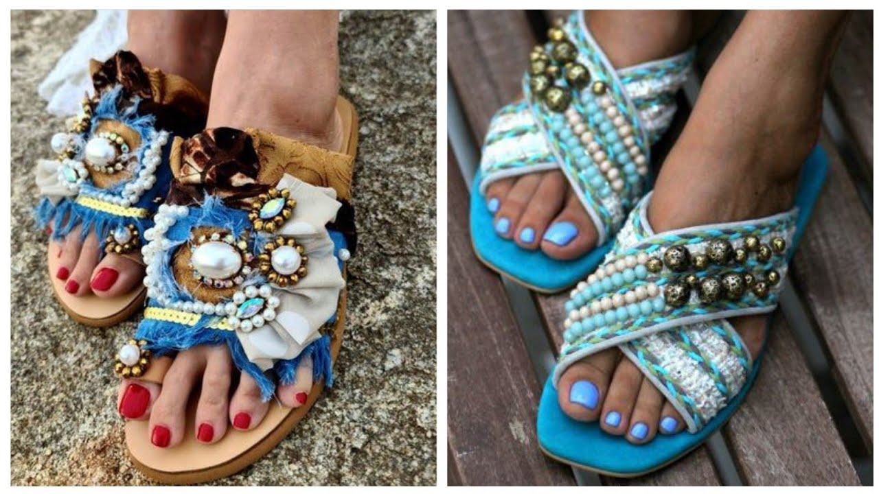 Greece embroidery designs of chappals outfit ideas#2023 - YouTube