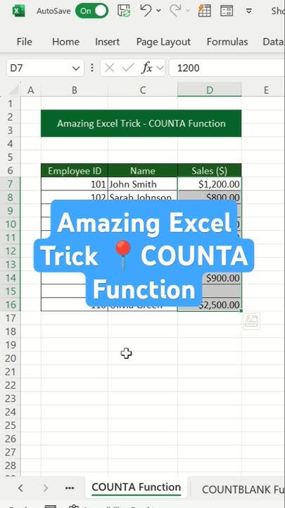 COUNTA Function ‼️Amazing Excel Trick #excel #exceltips #exceltricks #shorts @KTAnalytics - YouTube