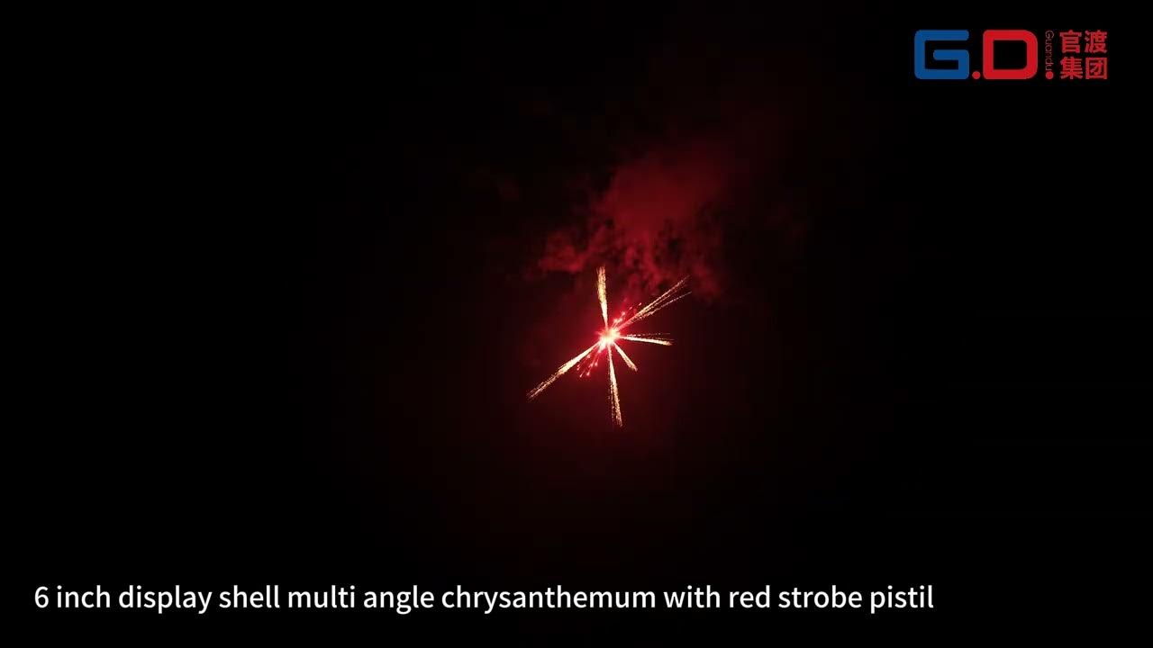 L22# 6 inch display shell multi angle chrysanthemum with red strobe ...