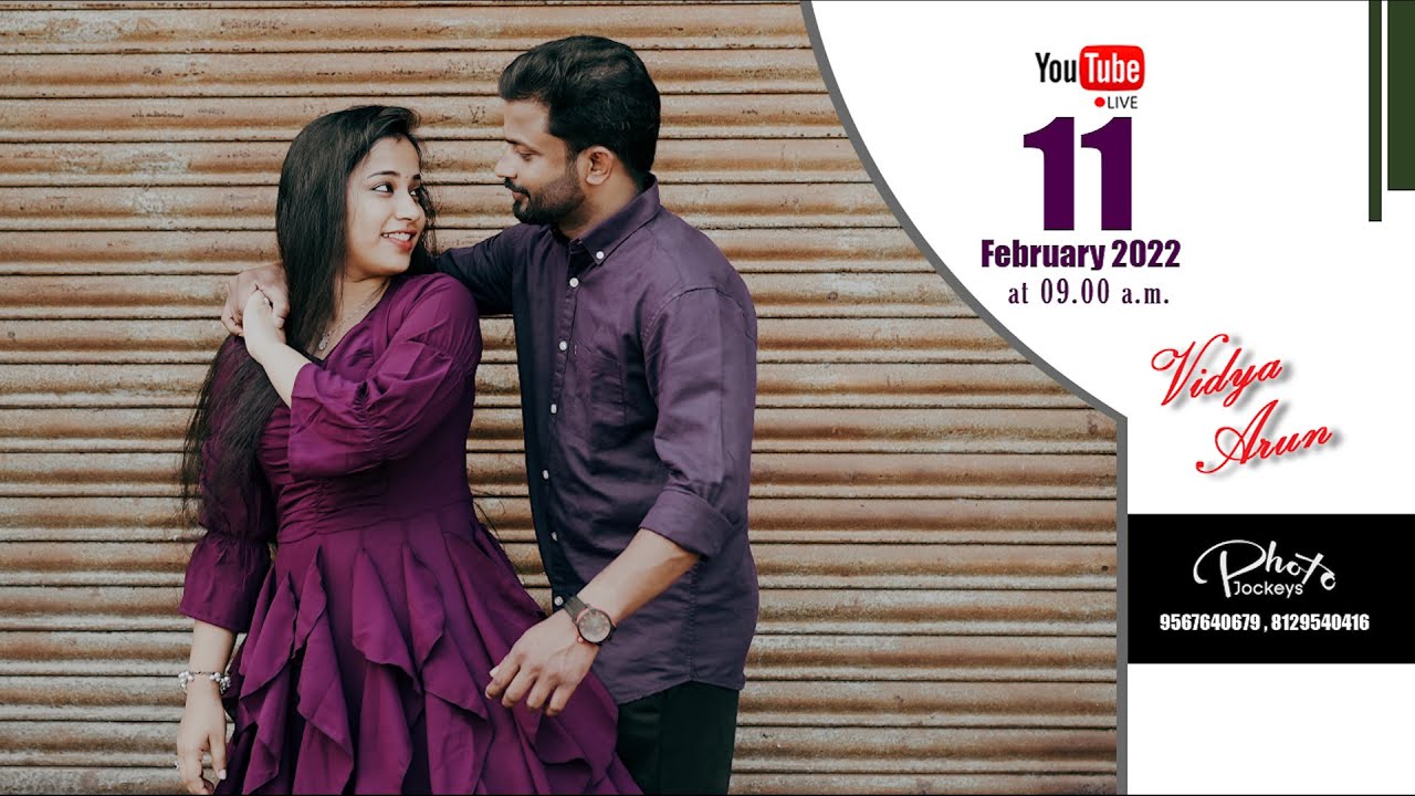 Vidya Gireesan & Arun Raju Wedding Day YouTube Live Telecasting - YouTube