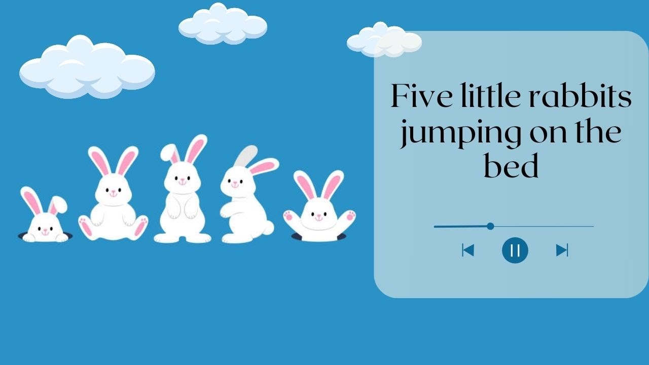 Five Little Rabbits Jumping on the Bed Fun Counting Rhyme for Kids ...