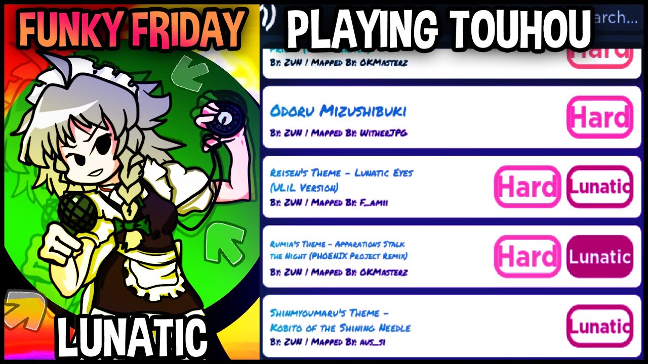 TRYING OUT TOUHOU IN FNF | Roblox Funky Friday (Hardest Levels?) - YouTube