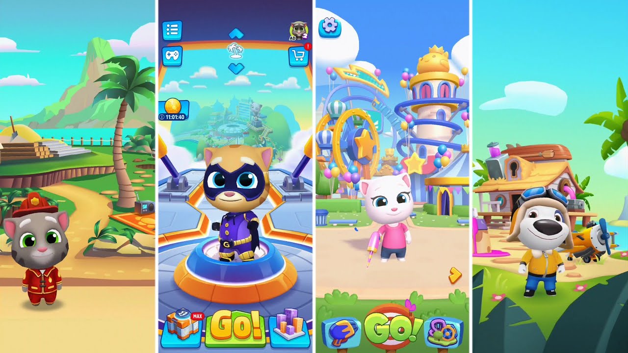 Talking Tom Gold Run,Talking Tom Hero Dash,Talking Tom Blast Park,Tom ...