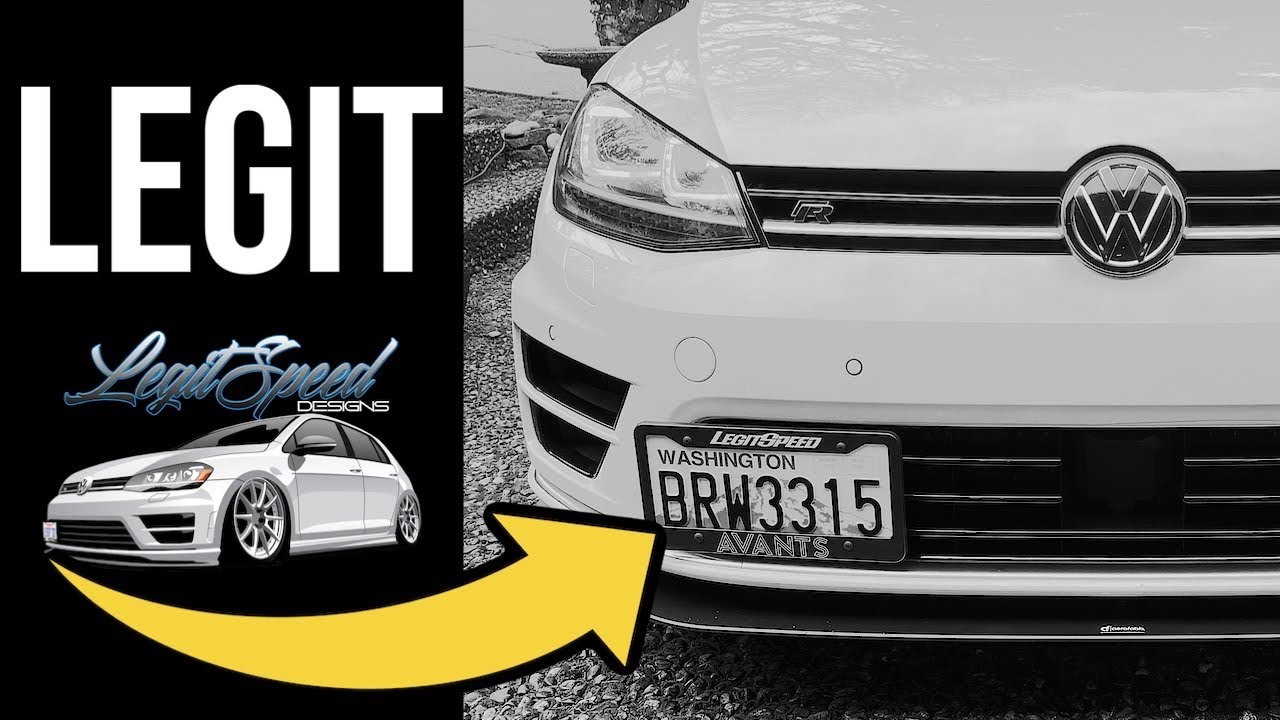 The BEST VW MK7 Golf License Plate Bracket - Legit Speed Designs - YouTube