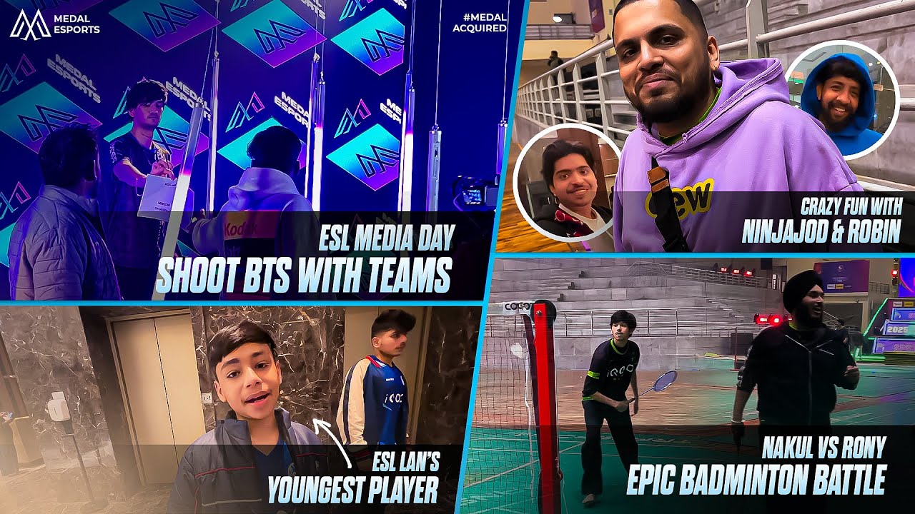 MET SID BHAI AT ESL LAN | NAKUL VS RONY EPIC BADMINTON CLASH | YOUNGEST ...