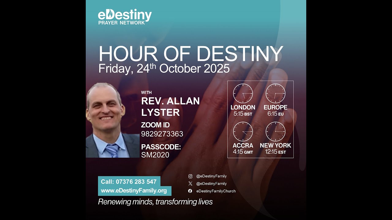 Rev. Allan Lyster @ Hour of Destiny Prayer Network ll 24.10.2025 - YouTube