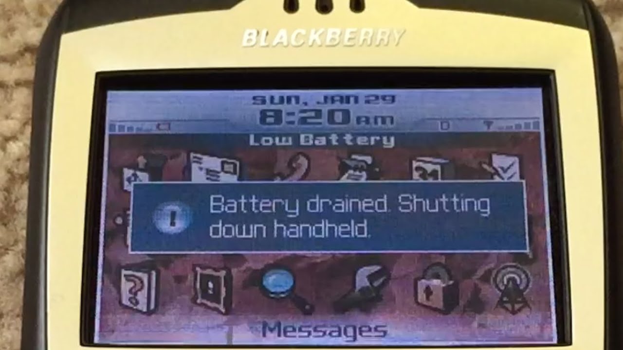 BlackBerry 7250 (2005) Battery Empty - YouTube