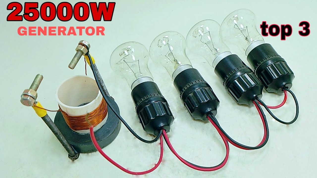 Electricity Top3 Free Energy 220V Into 25000W Self Running Light Bulb ...