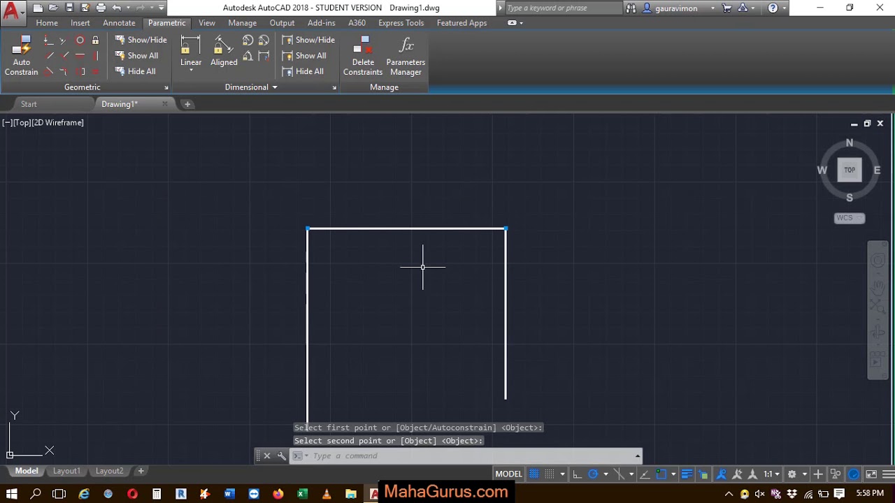 How to Use Constrain in Autocad- Coincide Constraints in Autocad in ...