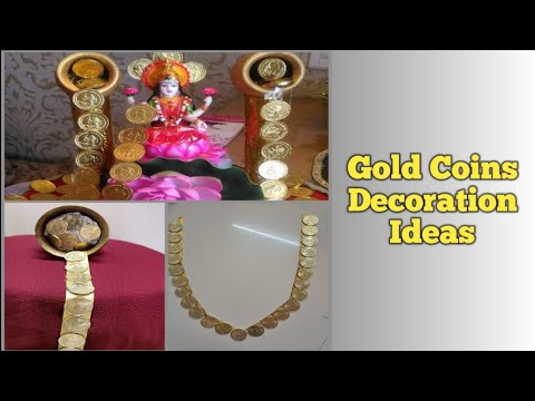 Gold Coins Garland For Varamahalakshmi Pooja Decoration//Gold Coins ...