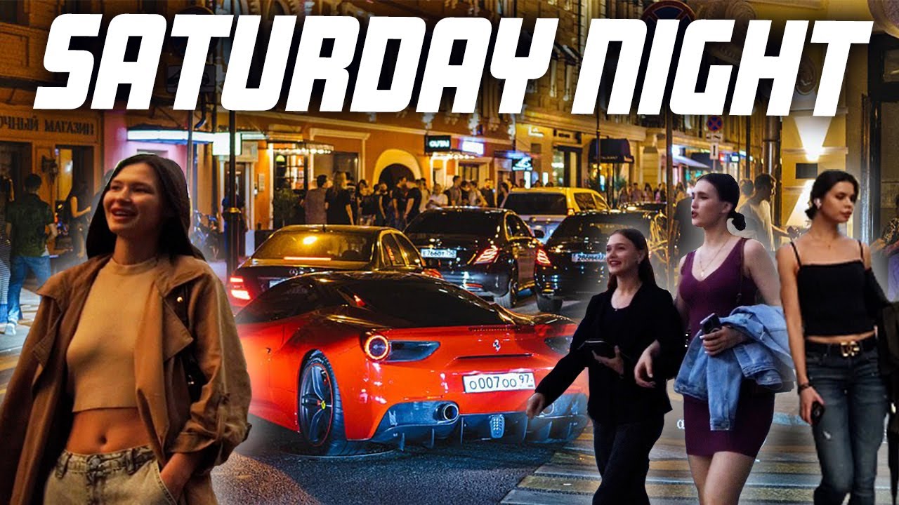 MOSCOW Saturday NIght Life in Center, People, Red Square - YouTube