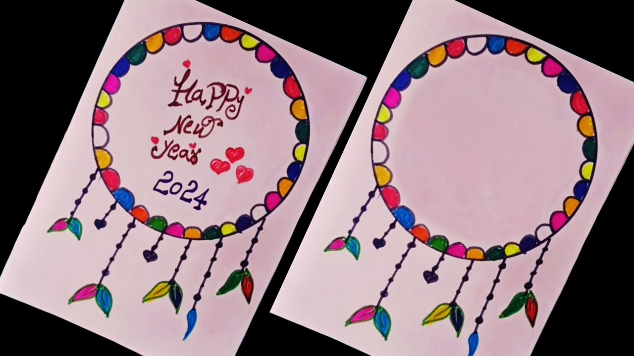 Happy New year CARD 2024 making |white paper New year CARD idea - YouTube