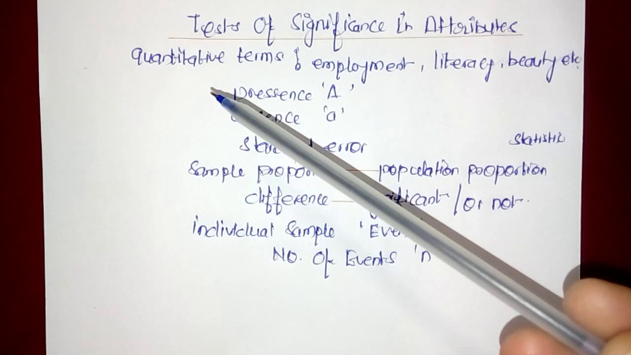 Test Of Significance For Attributes - YouTube