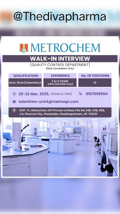 metrochem limited hiring for quality control Dept - YouTube