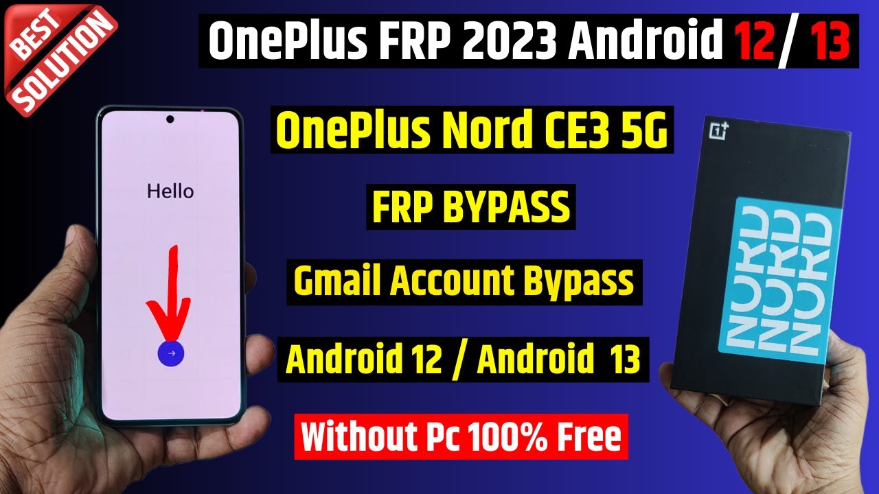 Oneplus Nord CE3 5g Frp Bypass | Android 13 | All Oneplus Android 13 frp Bypass (without pc ...