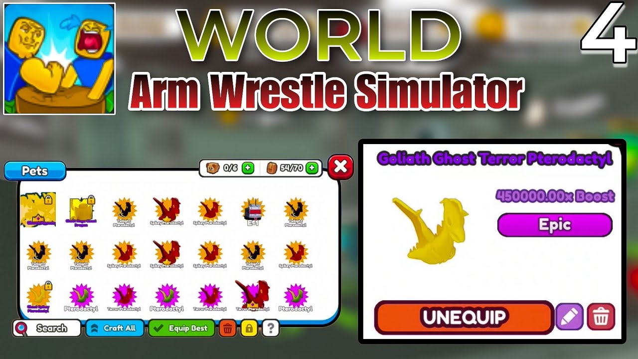 Arm Wrestle Simulator - Goliath Ghost Terror Pterodactyl 450000.00x ...