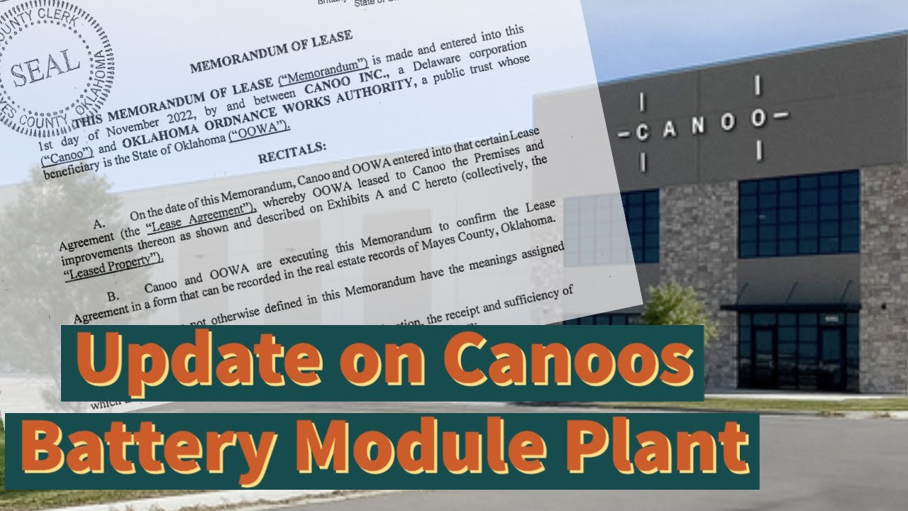 Update on Canoo's Battery Module Plant, Canooers Companion Video - YouTube