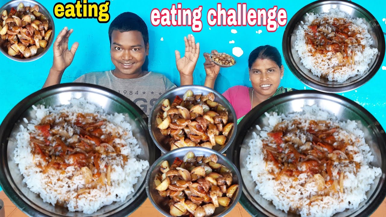 eating challenge husband wife | rice eating challenge - YouTube