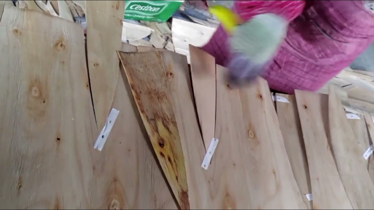 plywood veneer patching machine - YouTube